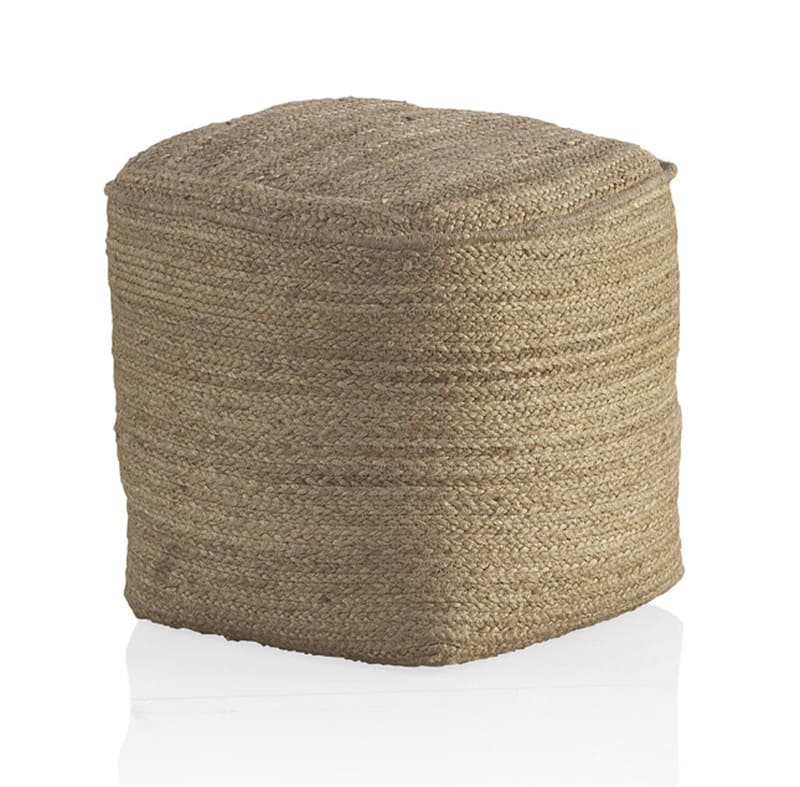 Puf yute natural FORMENTOR de 40x40x40cm– Rincón del Mueble